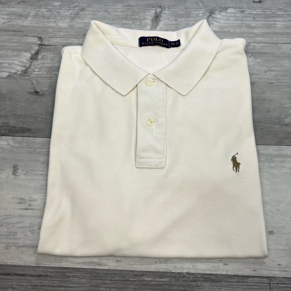Polo Ralph Lauren | Shirts | Polo Ralph Lauren Solid Cream Polo Shirt ...